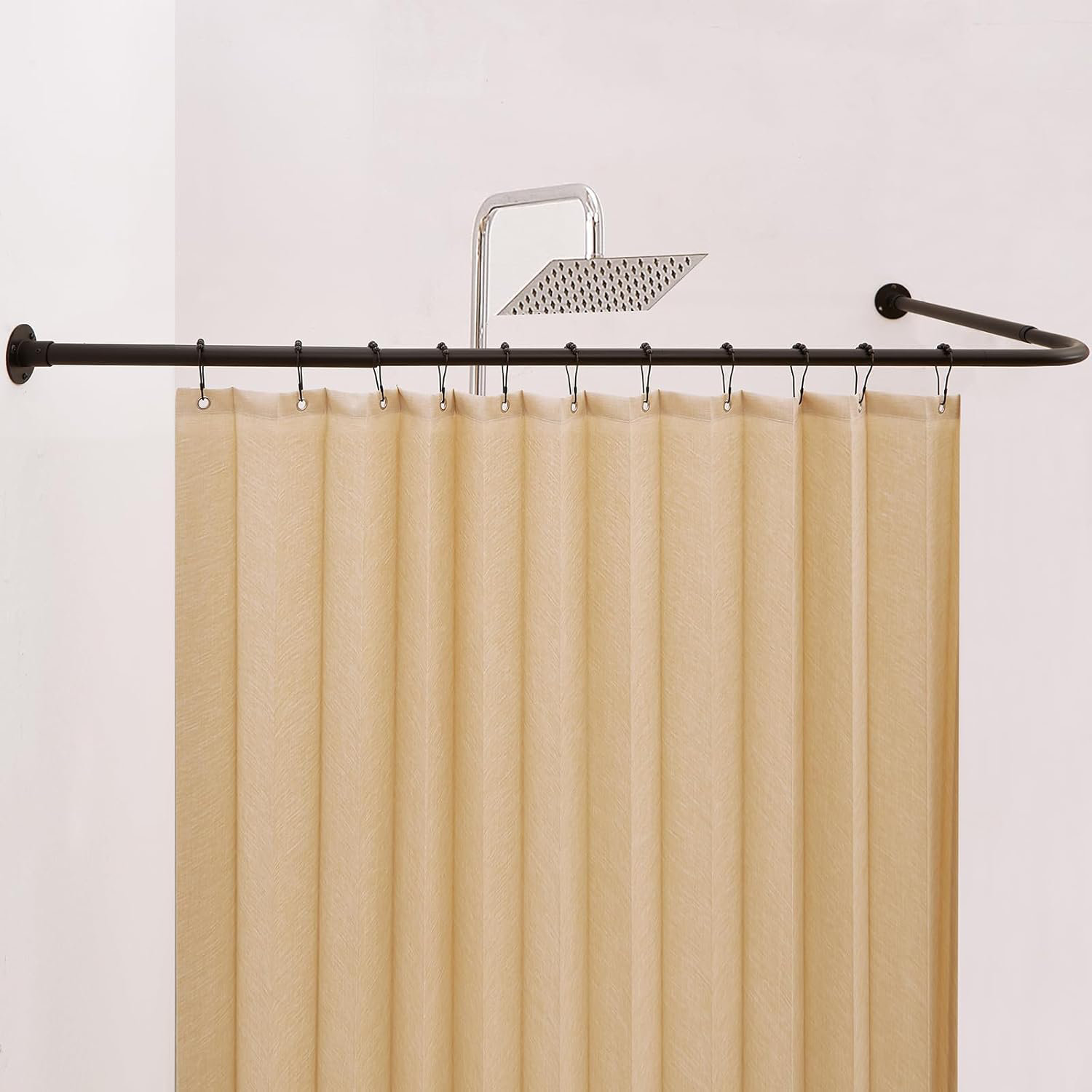 MCKINNON HOME FURNISHINGS, INC. Corner Shower Curtain Rod, [24"-53"] X ...